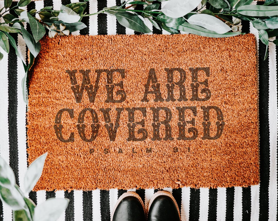 Christian Doormat Seek Psalm 91 We Are Covered Country Christian Bible ...