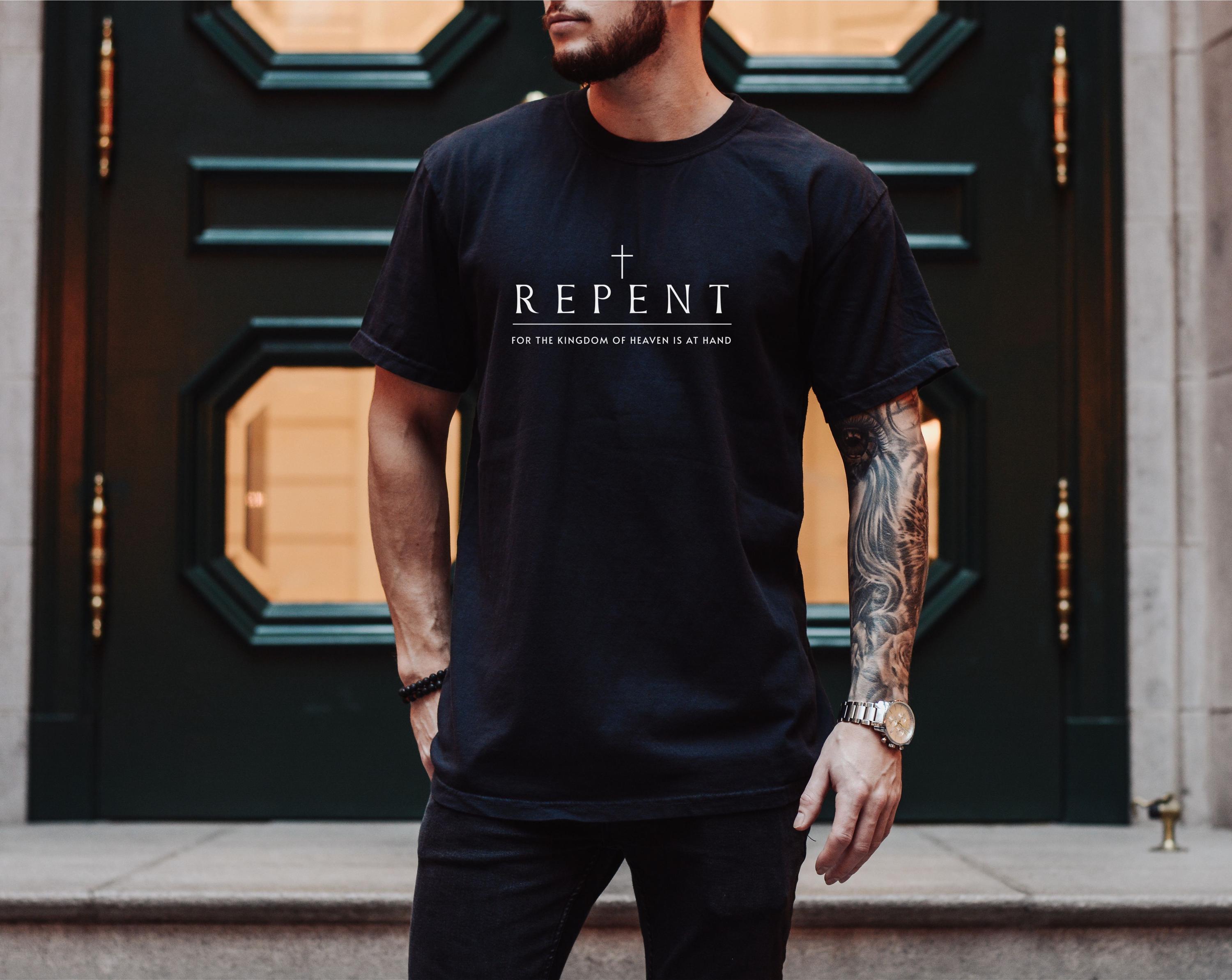 Repent the Kingdom of Heaven is at Hand Shirt Christian Minimalist ...