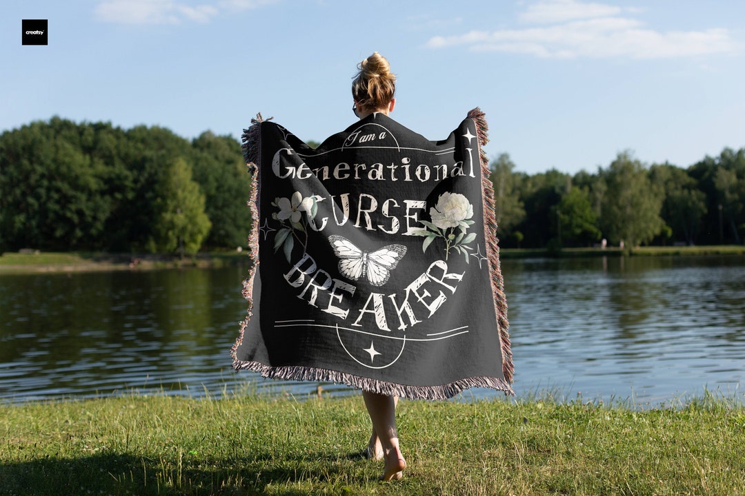 Generational Curse Breaker, Butterfly Blanket, Woven Christian Blanket ...