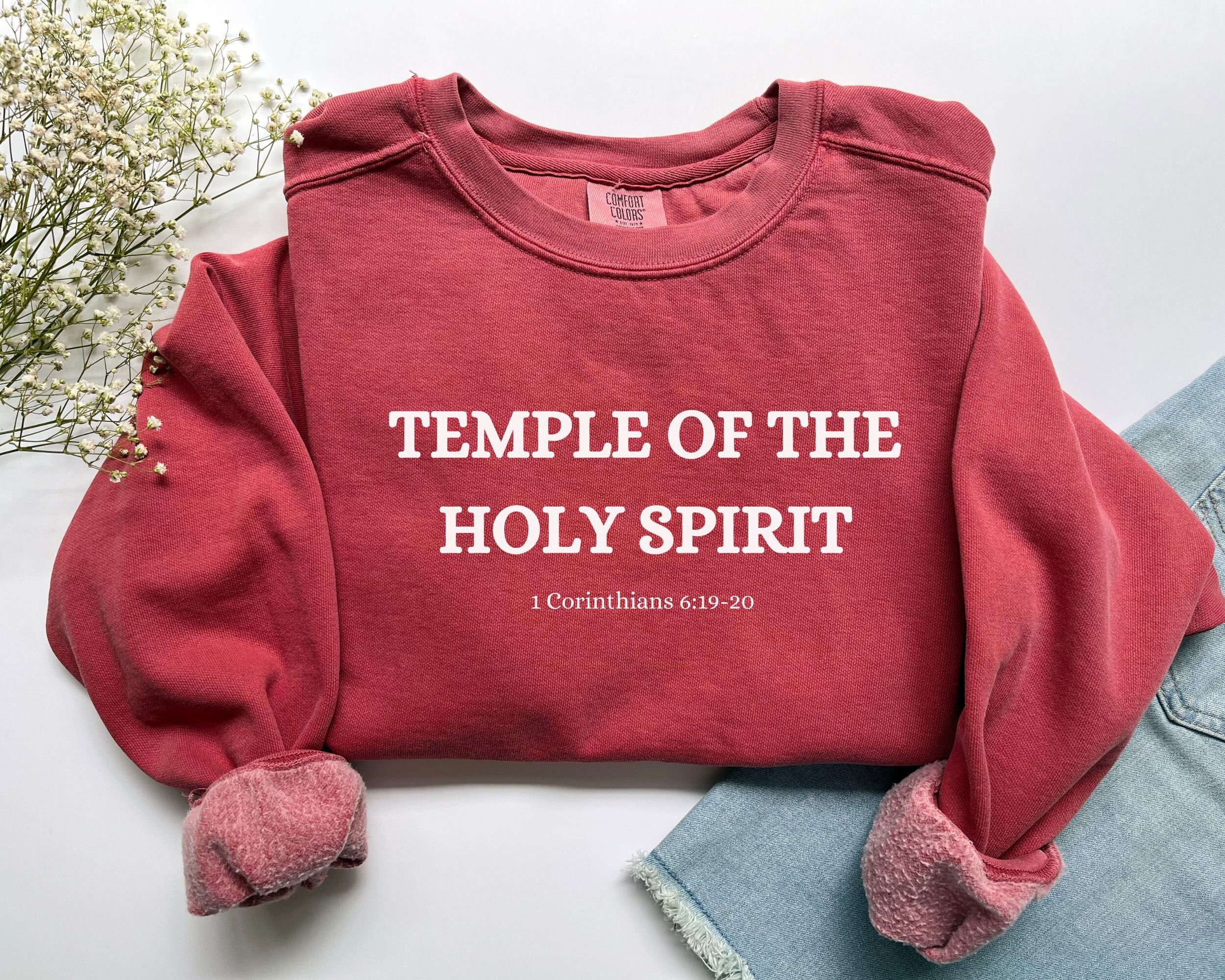 Temple of the Holy Spirit Sweatshirt, Saved by Grace, Jesus Christ is ...