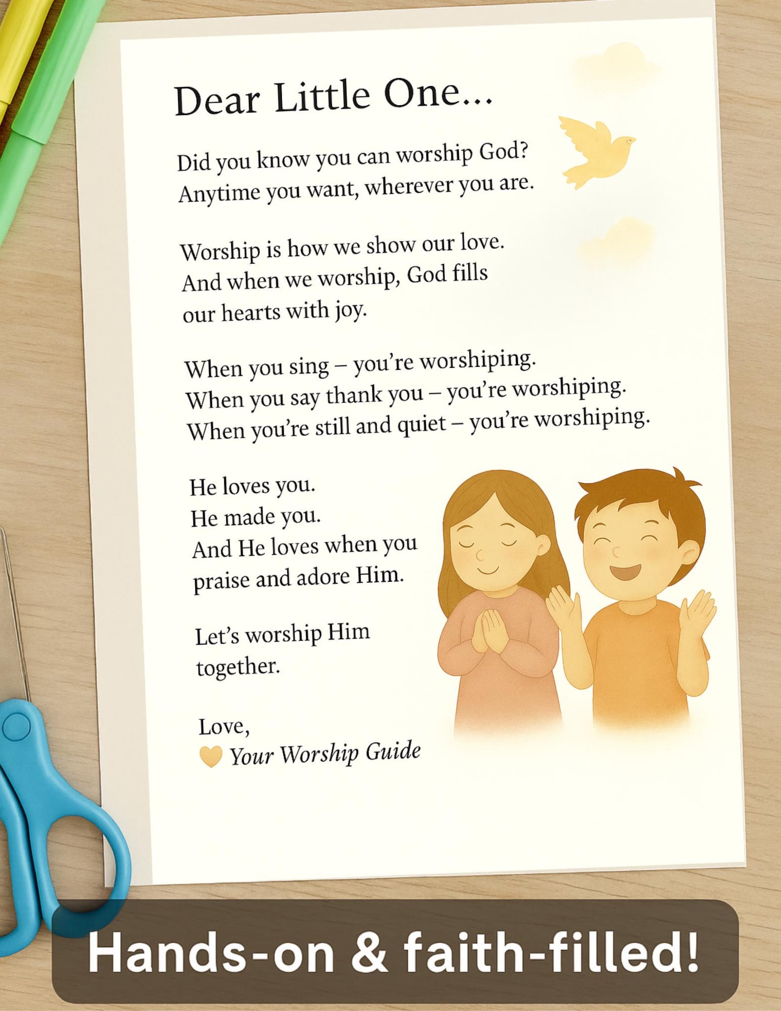 Learning to Worship™ Kids Faith Printable Kit | Christian Worship ...