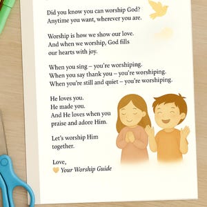Learning to Worship™ Kids Faith Printable Kit | Christian Worship ...