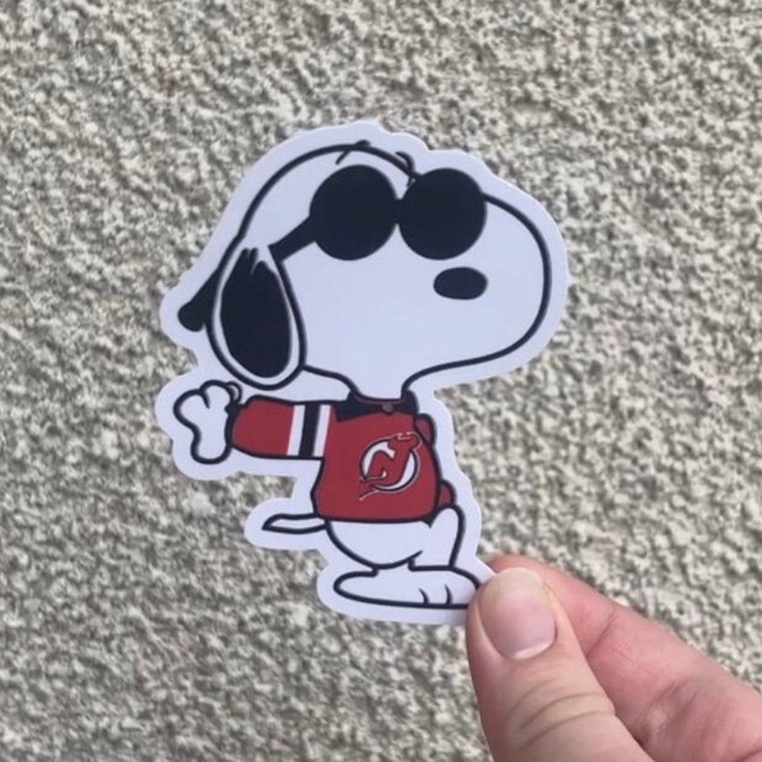 Snoopy Devils Jersey Sticker - Etsy