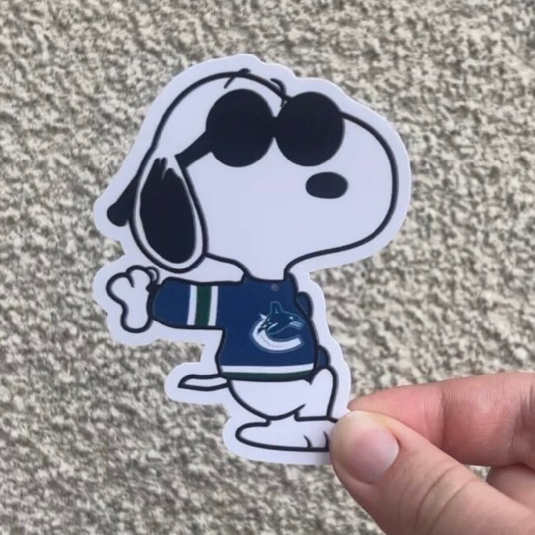 Snoopy Canucks Jersey Sticker - Etsy Australia