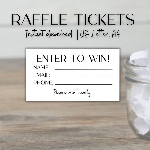 Printable Drawing Entry Forms - Etsy
