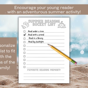 Summer Reading Journal and Bucket List for Kids, Summer Reading Log ...