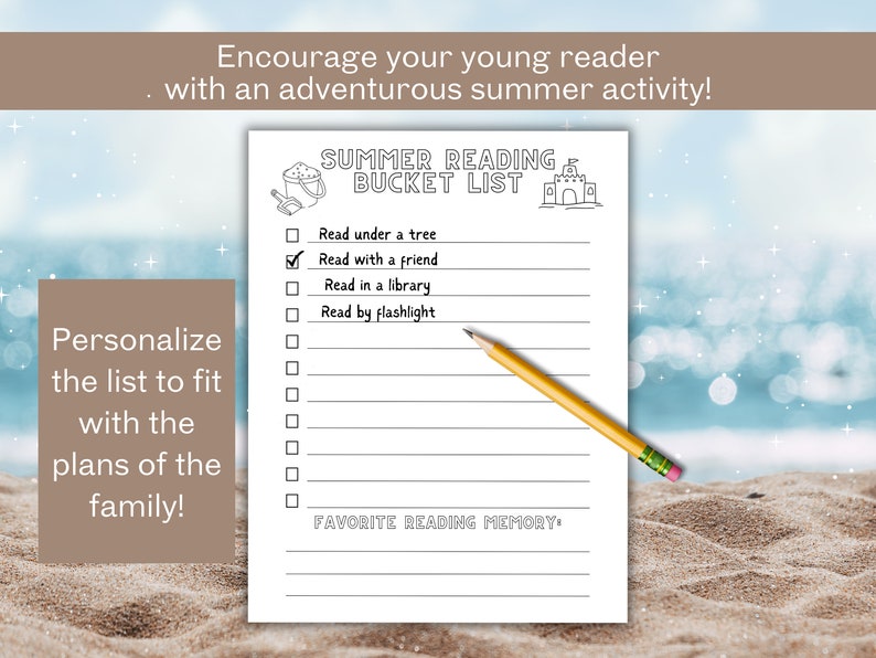 Summer Reading Journal and Bucket List for Kids, Summer Reading Log ...