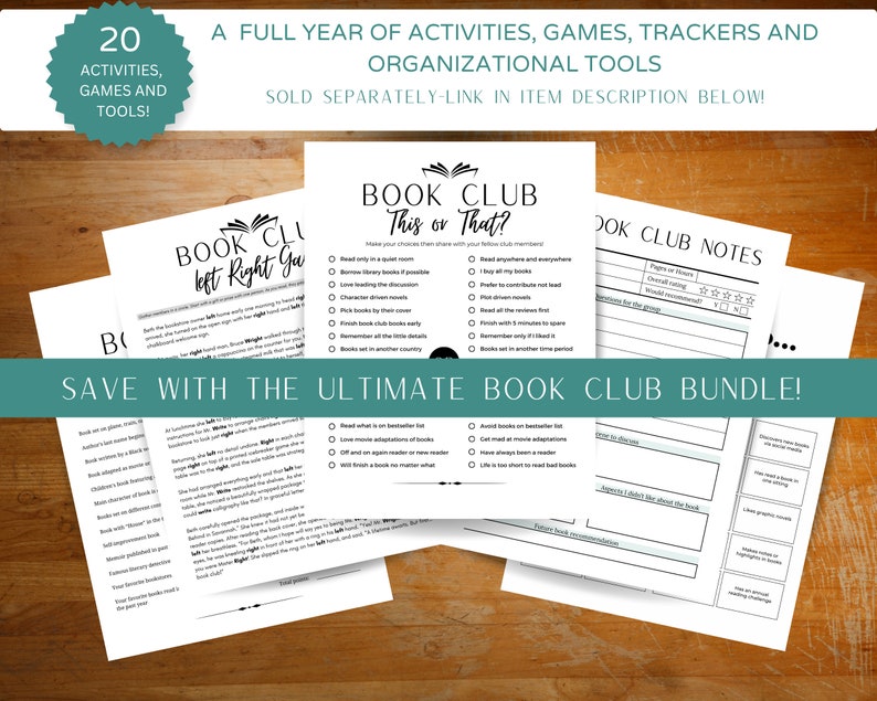 Book Club Game, Icebreaker for Book Club, Book Club Categories Game ...
