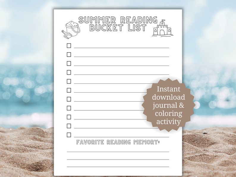 Summer Reading Journal and Bucket List for Kids, Summer Reading Log ...