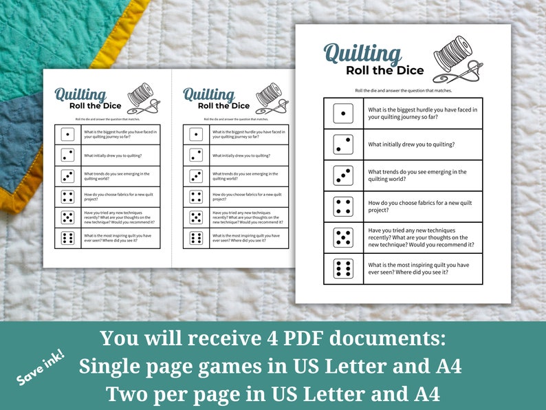 Quilting Club Game, Icebreaker for Quilting Group, Conversation ...