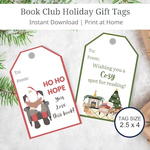 Christmas Gift Tags for Books, Gift Tags for Readers, Christmas Book ...