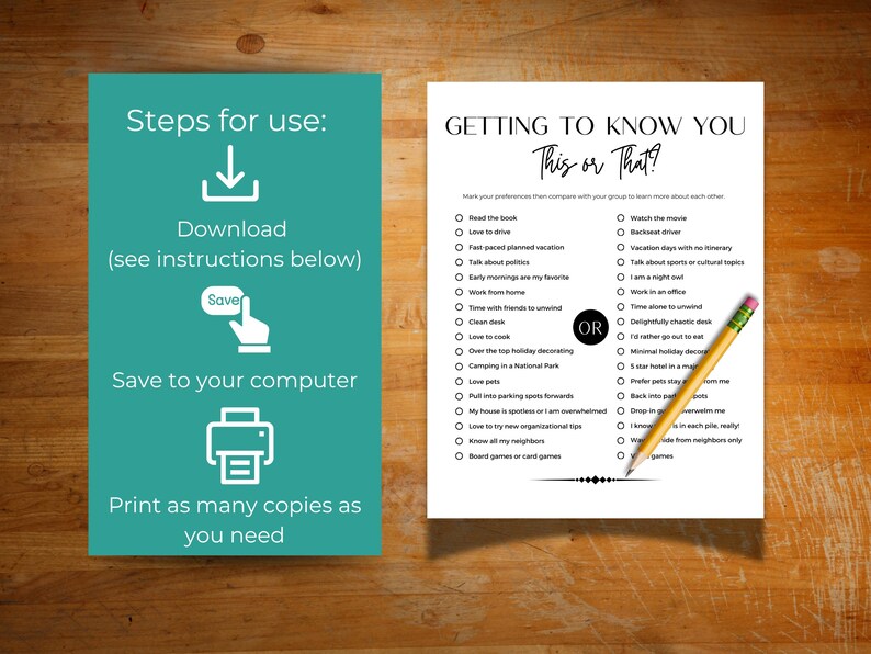 Group Icebreaker Game, This or That Game for New Groups, Get to Know ...