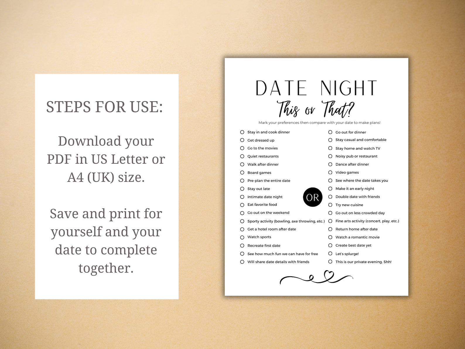 Date Night This or That Game, Date Ideas for Couples, Anniversary Date ...