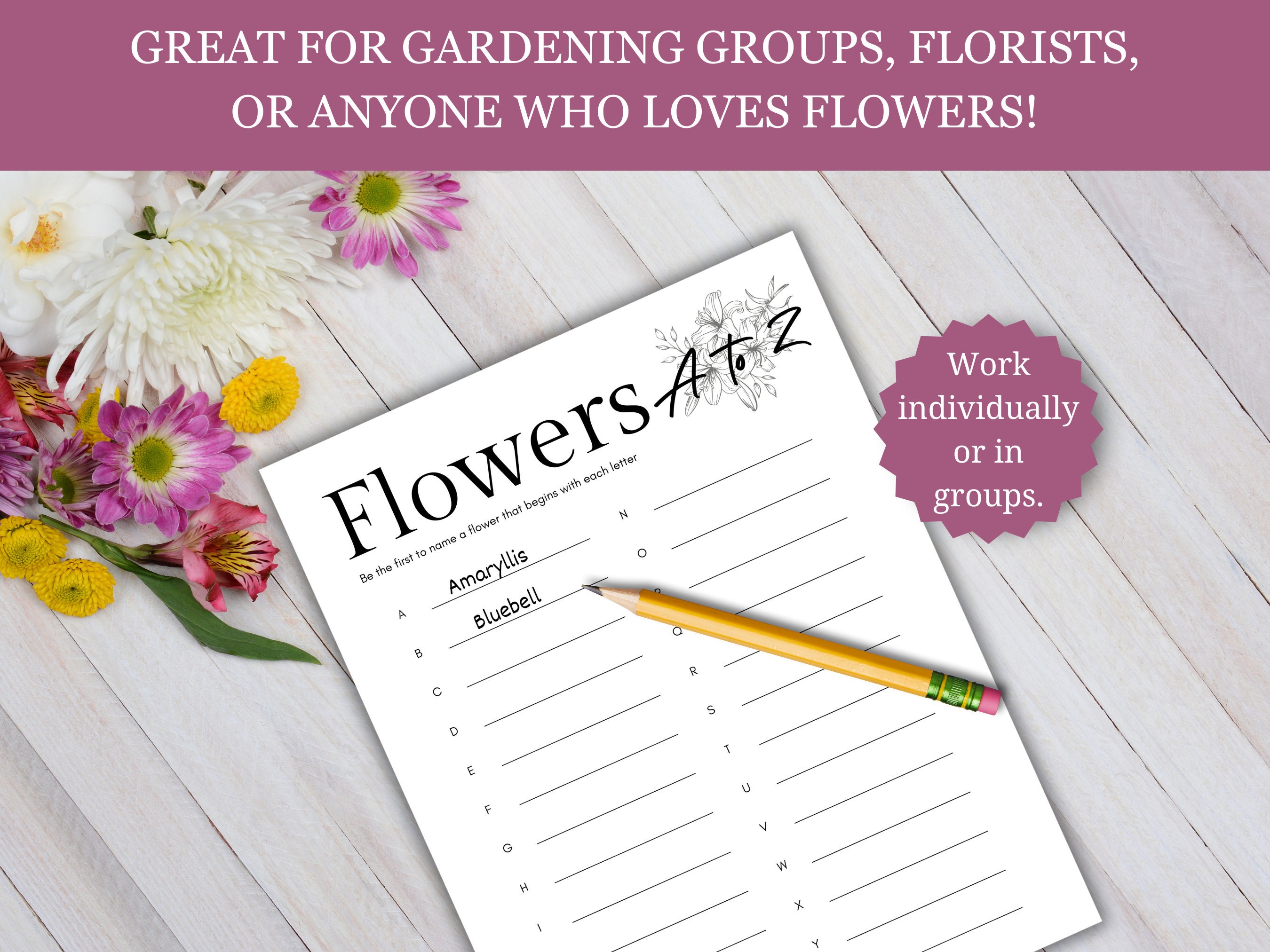 Garden Club Game, Game for Gardeners, Flower Game for Florists, Game ...