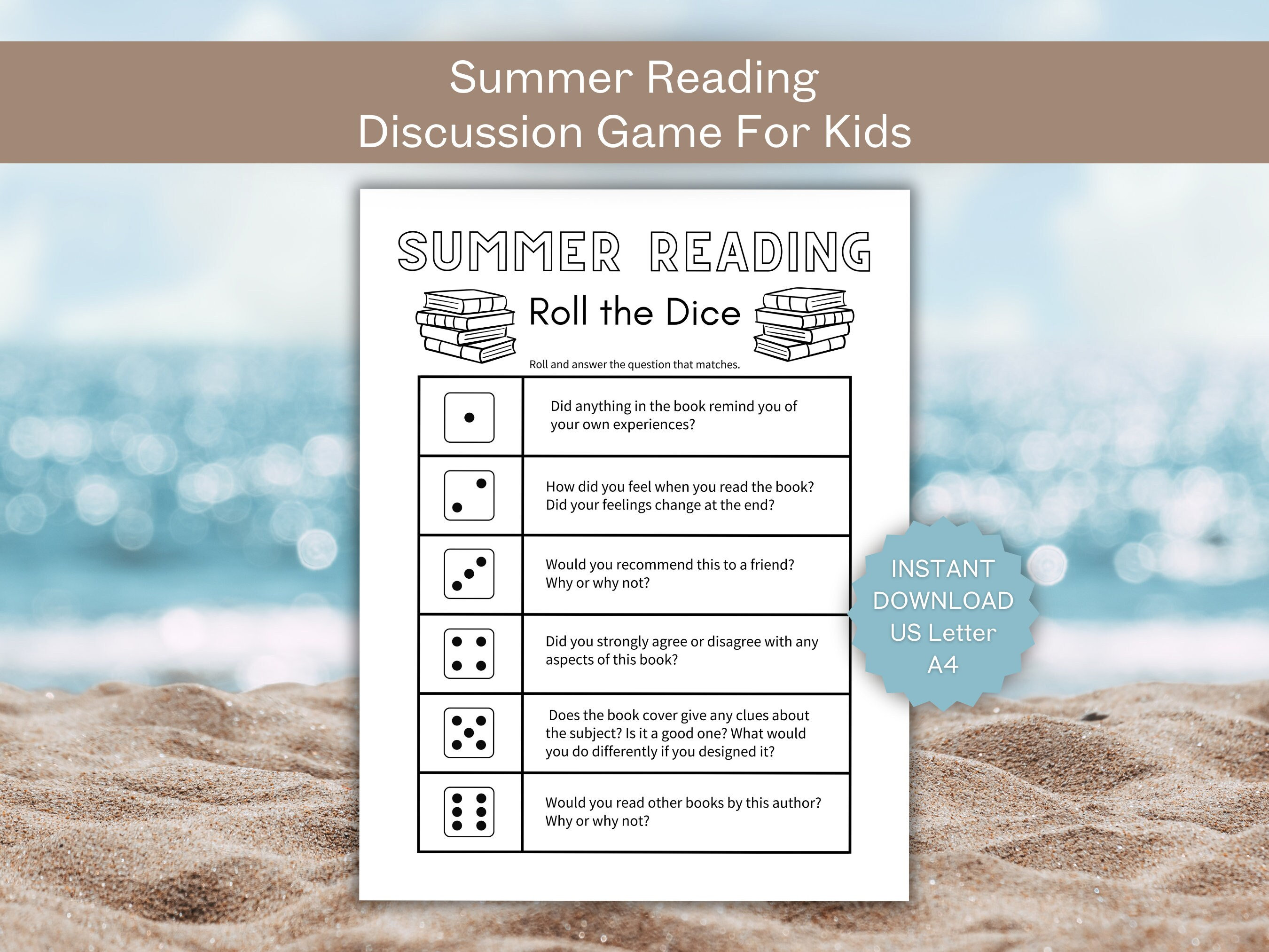 Summer Reading Book Discussion for Kids, Summer Reading Activity ...