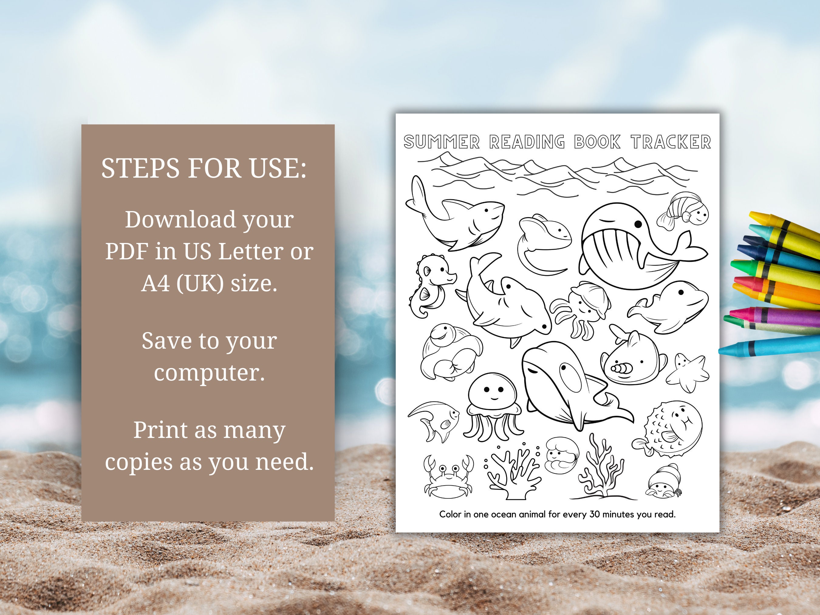 Summer Reading Tracker for Kids, Summer Reading Log Coloring Activity ...