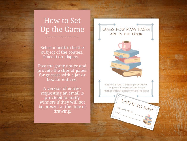 Book Club Activity Guess How Many Game, Book Club Party Game, Ladies ...