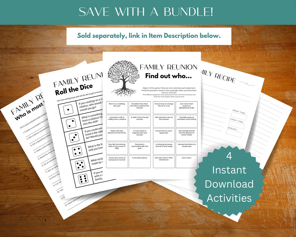 Family Reunion Icebreaker Game, Printable Game for a Family Reunion ...