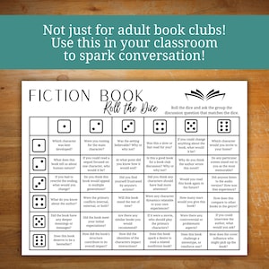 Book Club Game for Discussion, Book Club Questions, Fiction Book ...