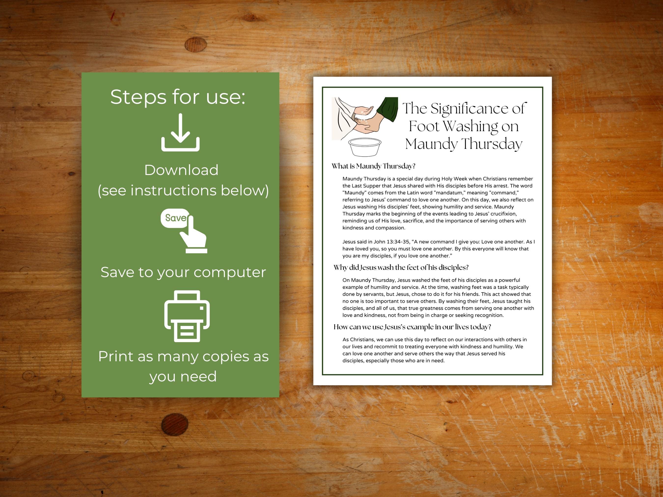 Maundy Thursday Printable Worksheet for Church or Youth Group, Jesus ...