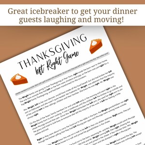 Thanksgiving Left Right Game, Pass the Prize Game, Thanksgiving ...