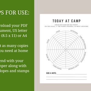 Letter From Camp Printable PDF for Kids, Summer Camp Stationery Instant ...