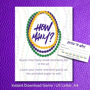 Mardi Gras Game, Activity for Mardi Gras Party, Contest for Office ...