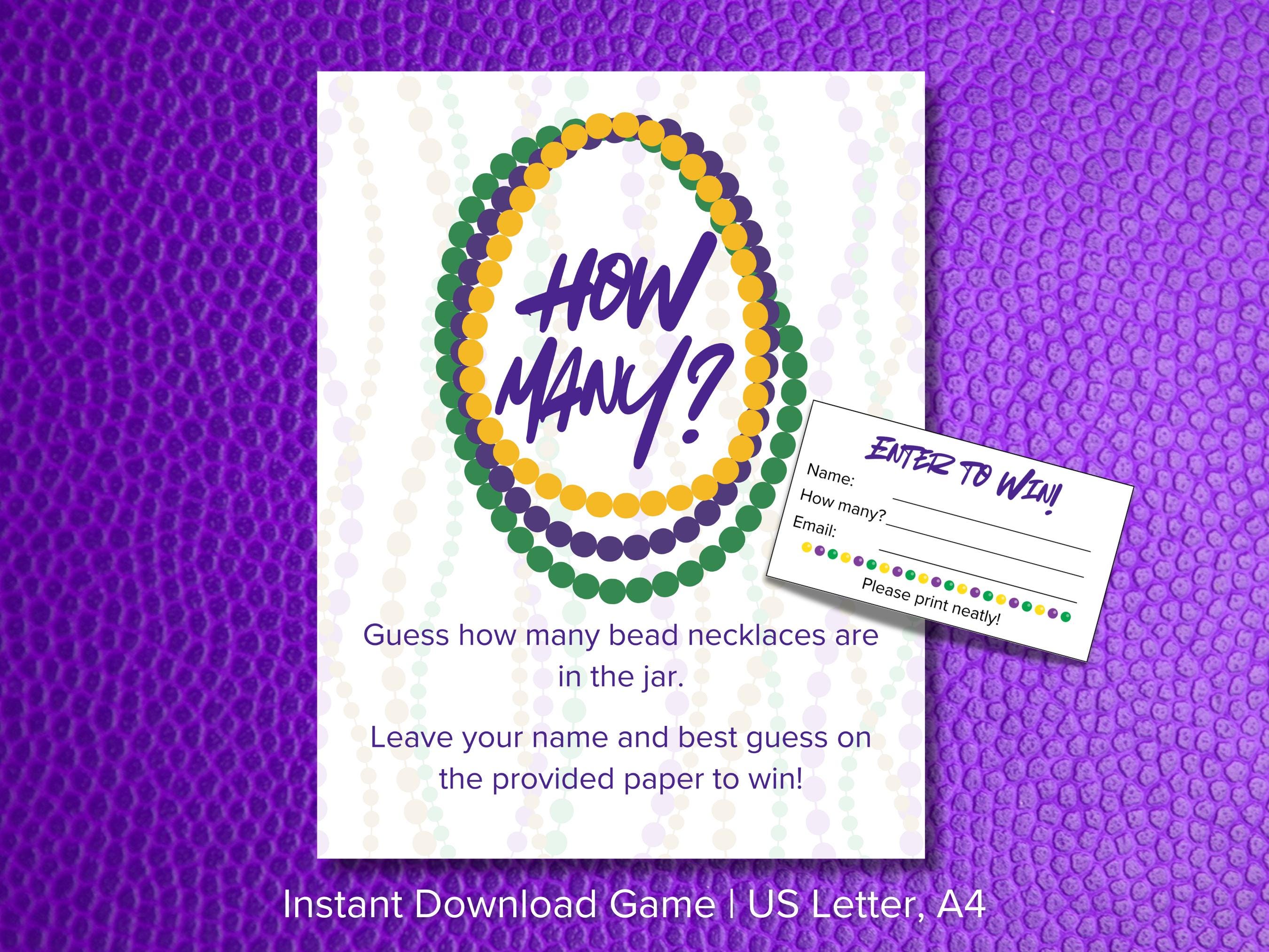 Mardi Gras Game, Activity for Mardi Gras Party, Contest for Office ...