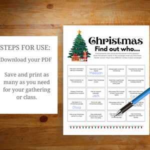 Christmas Party Game Find Someone Who, Icebreakers for Christmas, Mix ...