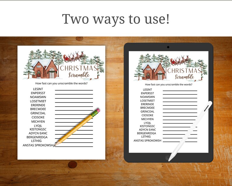 Christmas Word Scramble Game Instant Download, Digital Game for ...