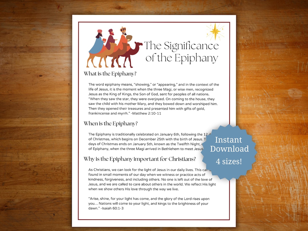 What is the Epiphany Printable Worksheet for Church or Youth Group ...