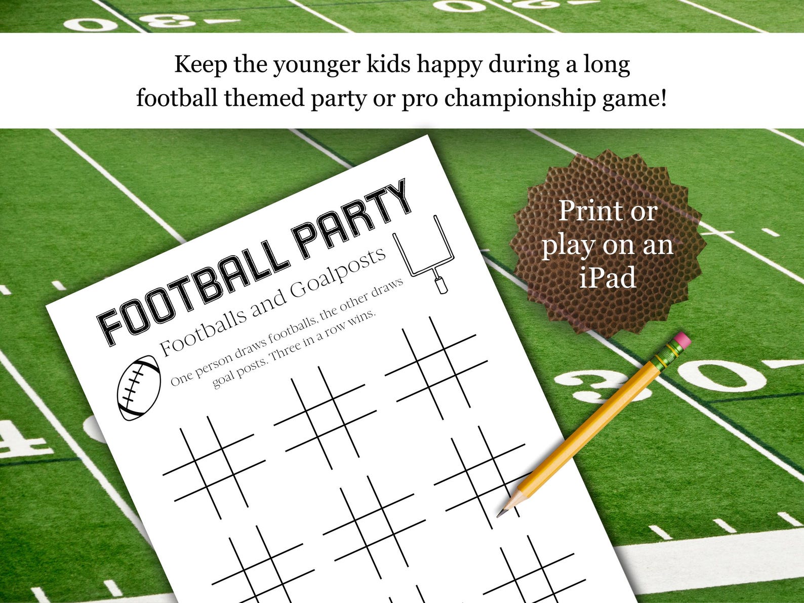 Football Party Game for Kids, Game Day Football Party Game, Printable ...