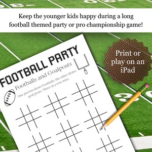 Football Party Game for Kids, Game Day Football Party Game, Printable ...