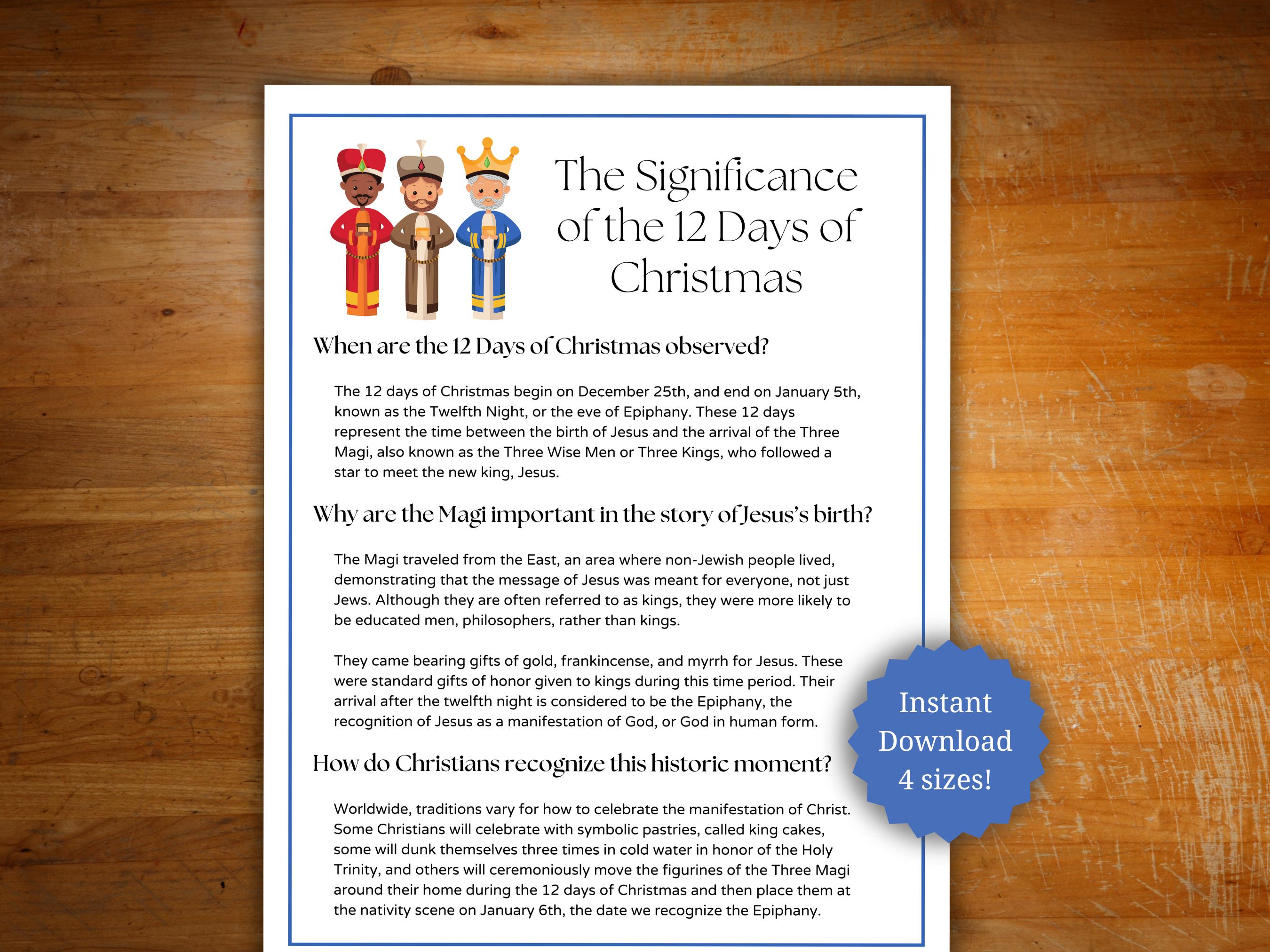 12 Days of Christmas Printable Worksheet for Church or Youth Group ...