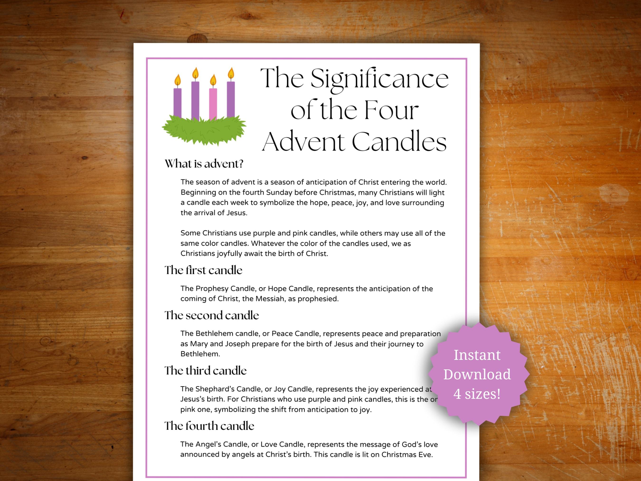 Meaning of Advent Printable Worksheet Church or Youth Group, Advent ...
