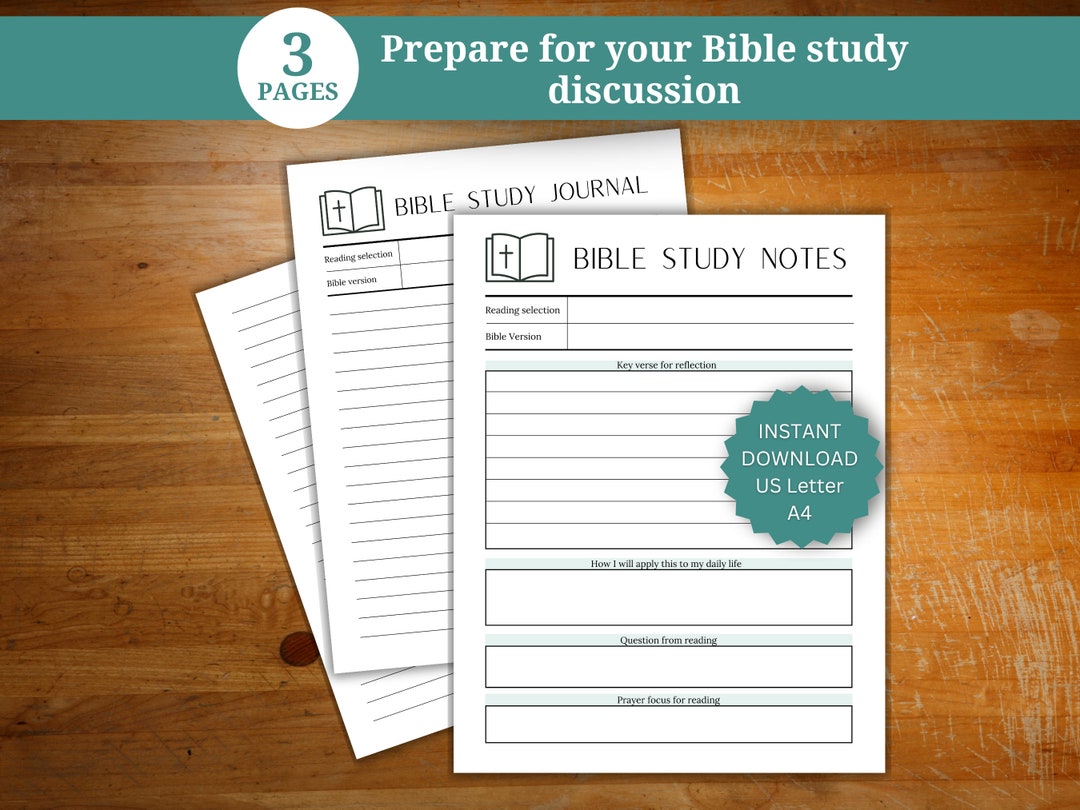 Bible Study Notes and Journal for Sunday School, Bible Study Group ...
