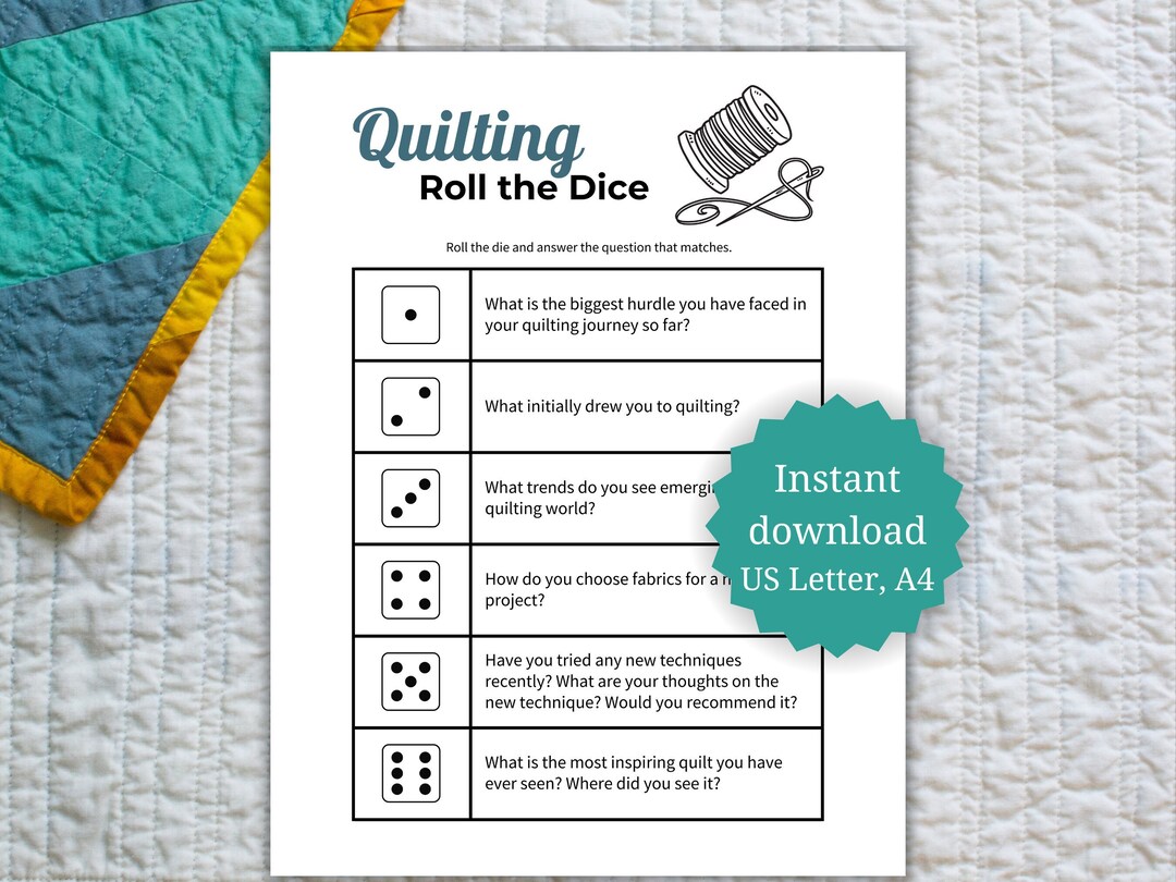 Quilting Club Game, Icebreaker for Quilting Group, Conversation ...