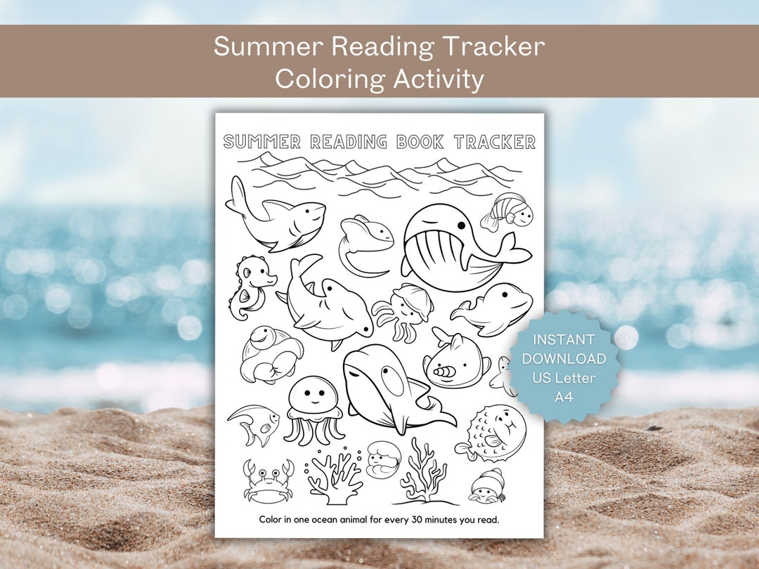 Summer Reading Tracker for Kids, Summer Reading Log Coloring Activity ...