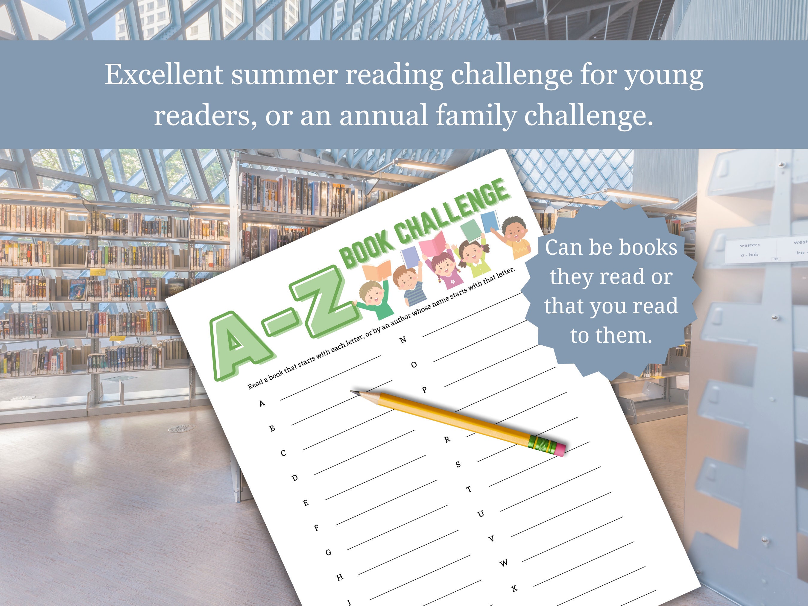 Reading Challenge for Kids A to Z, Summer Reading Challenge Children ...