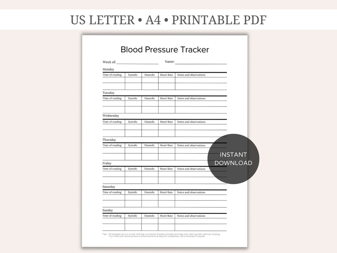 Blood Pressure Log to Monitor BP and Heart Rate, Vitals Tracker for ...