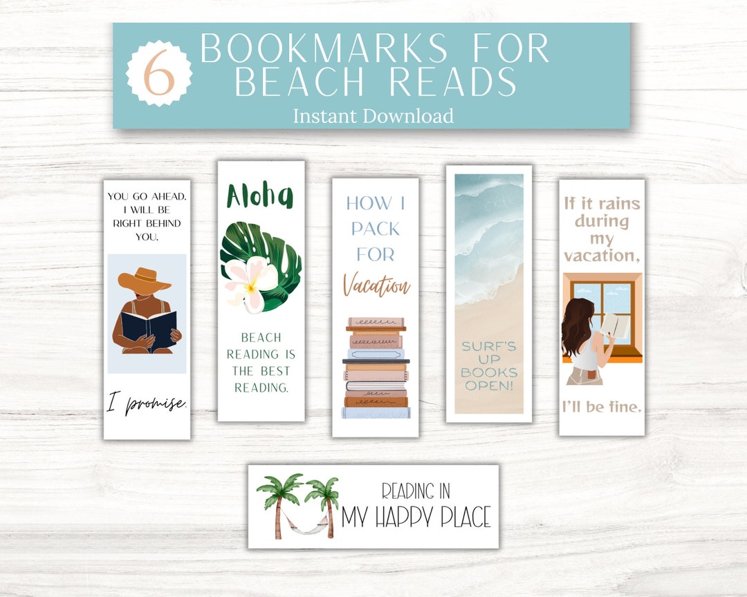 Beach Read Bookmarks, Summer Reading Bookmarks, Printable Bookmarks for ...