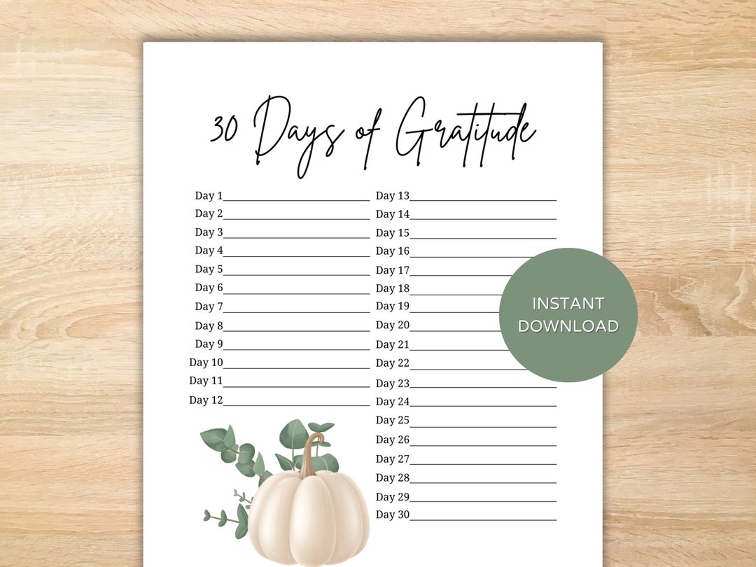 30 Days of Gratitude in November, Thanksgiving Month Gratitude ...