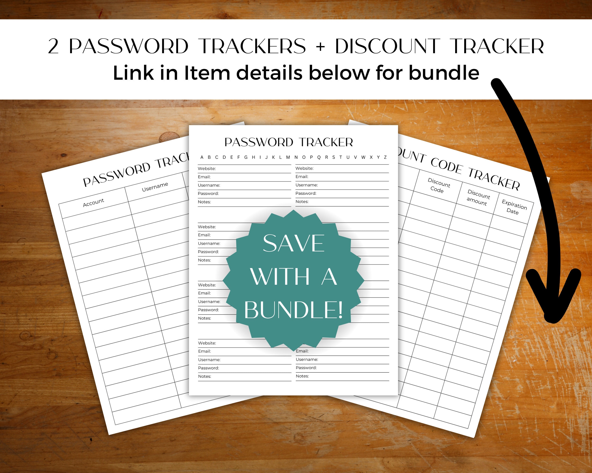Password Tracker, Printable Website Login Information Keeper, Password ...