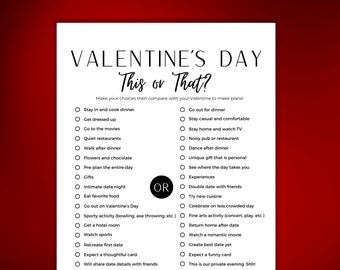 Couples Game Compatibility This or That Valentine's Day Instant ...