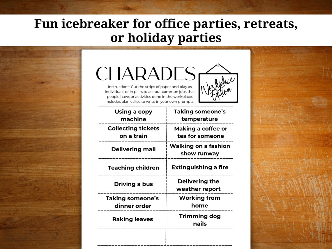 Fun Office Icebreaker Game, Game for Coworkers, Office Party Game, Game ...