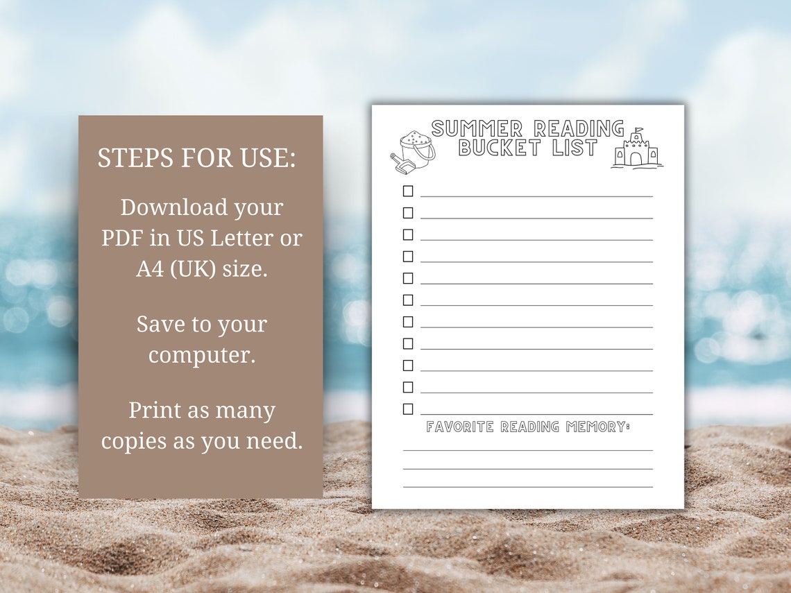 Summer Reading Journal and Bucket List for Kids, Summer Reading Log ...