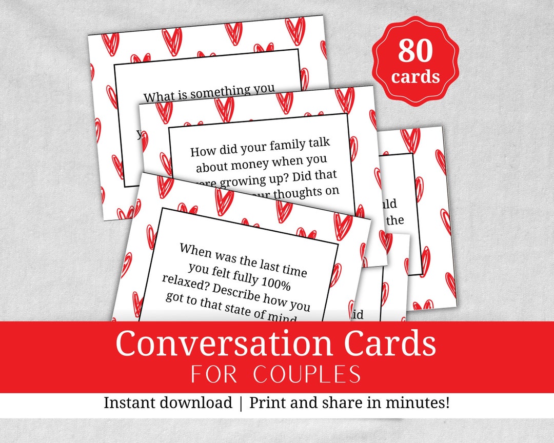 Conversation Cards for Couples, Printable Game for Couples ...