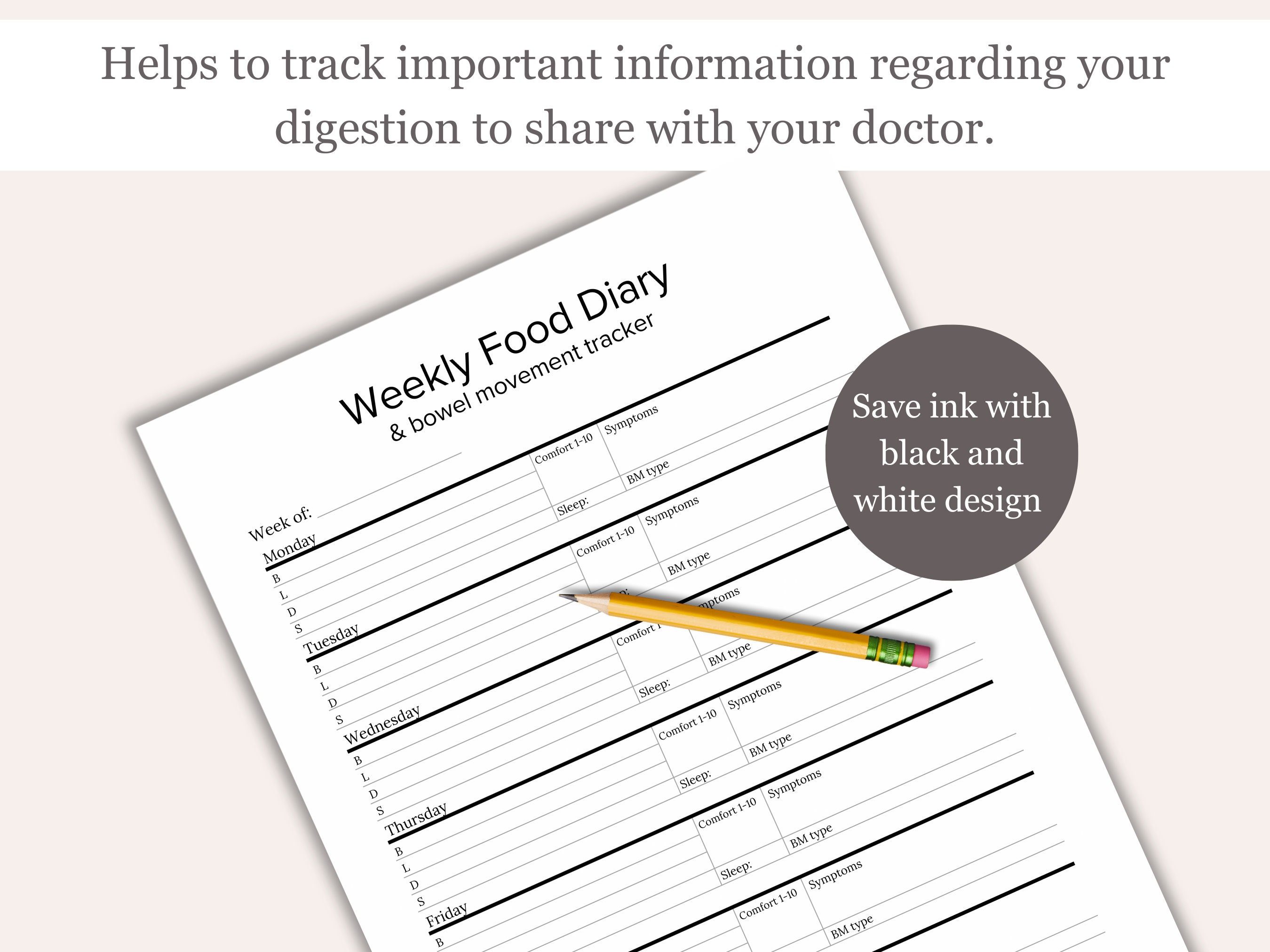 Food Diary and Bowel Movement Tracker, Food Sensitivity Symptom Tracker ...