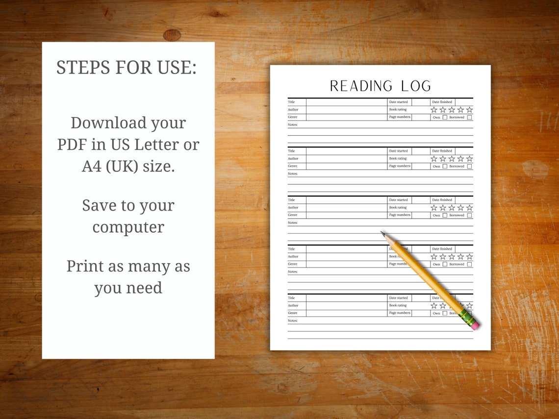 2026 Annual Reading Log for Book Club or Reading Tracker and Book ...