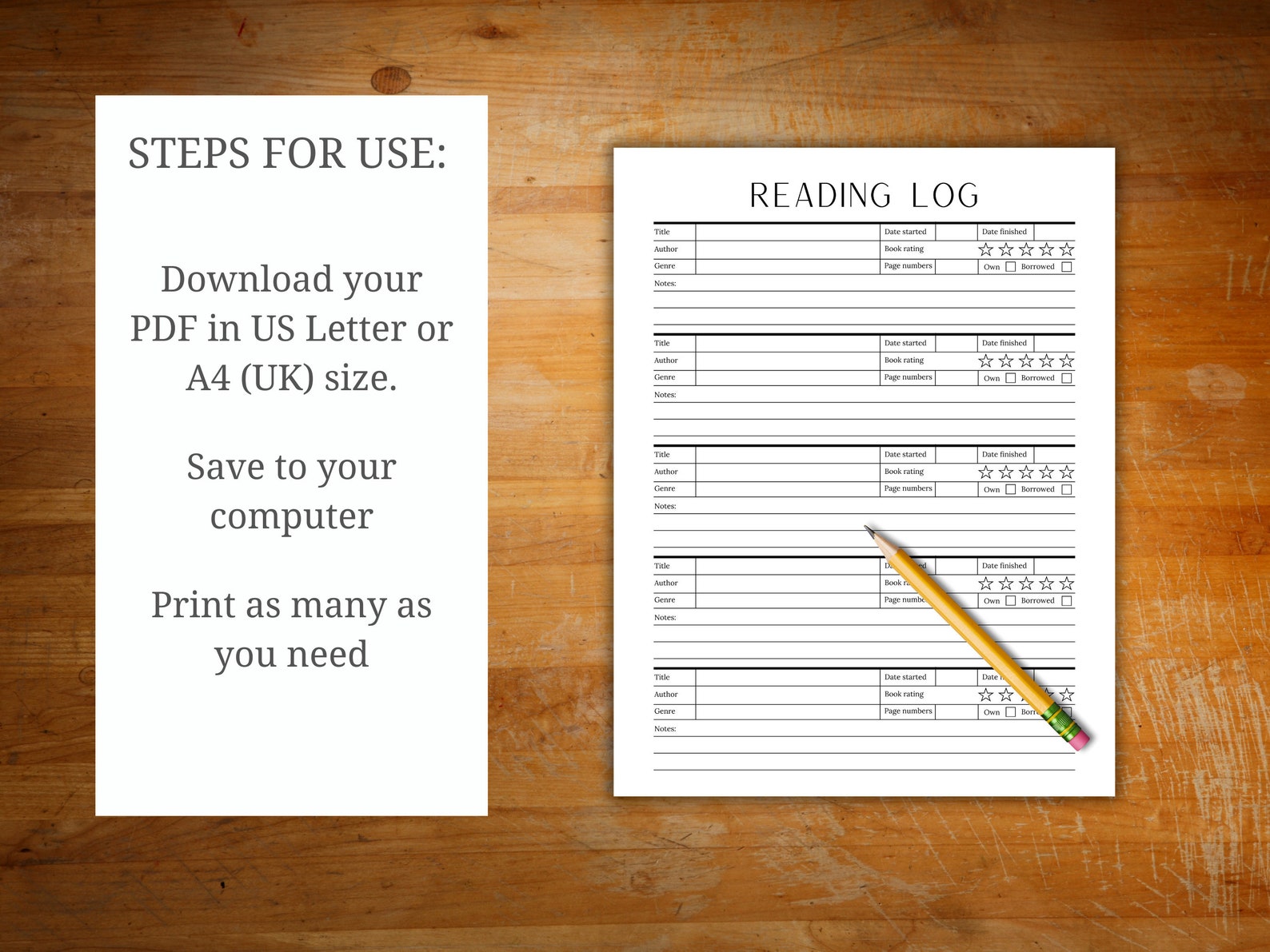 2026 Annual Reading Log for Book Club or Reading Tracker and Book ...